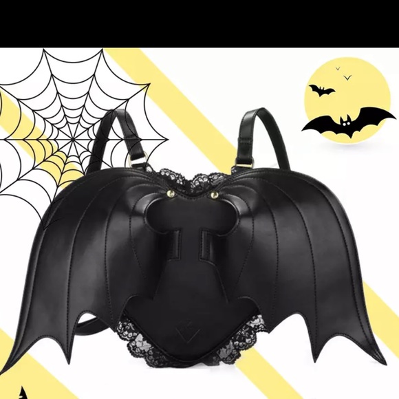 Bags | Mini Bat Wing Backpack With Lace Trim | Poshmark
